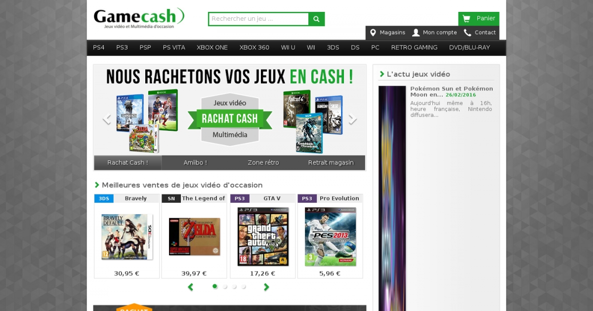 Vente et achat de jeux vidéo d'occasion sur Internet et en boutique