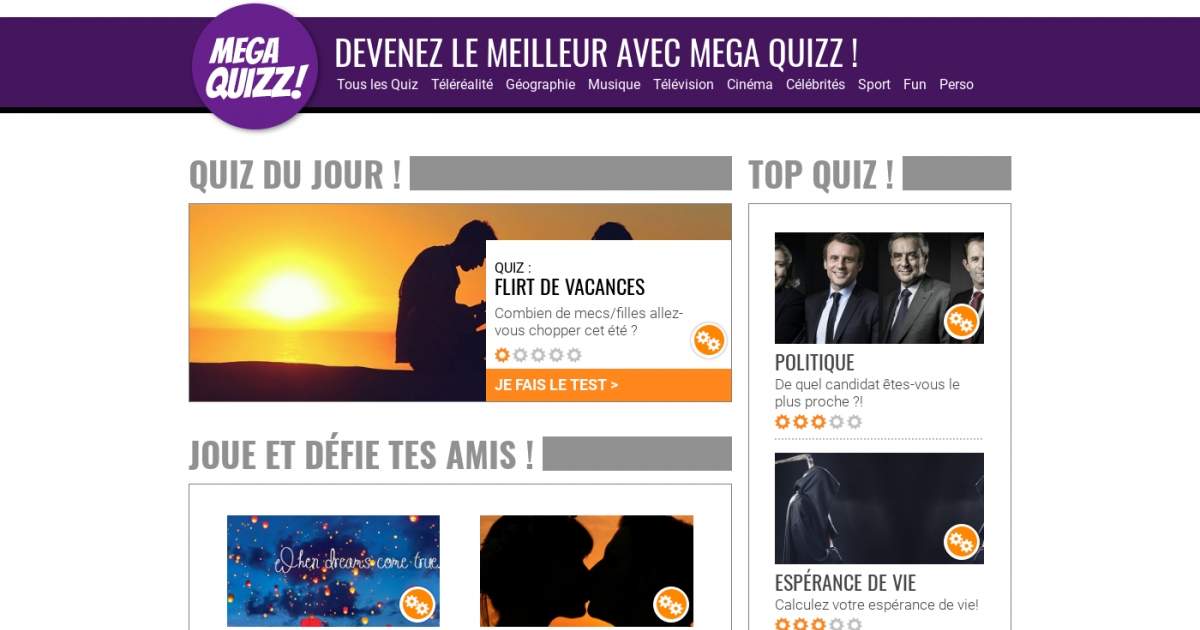 megaquizz, site de quiz pour se cultiver davantage