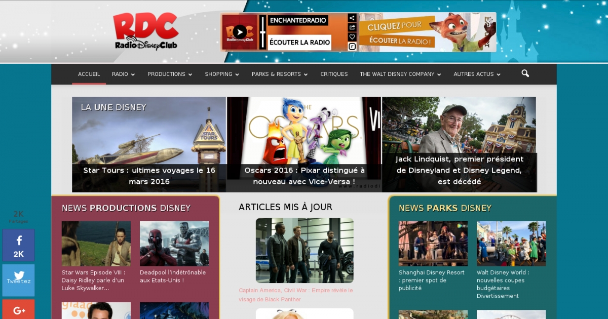 Radio Disney Club, Actualités et webradio sur Disney
